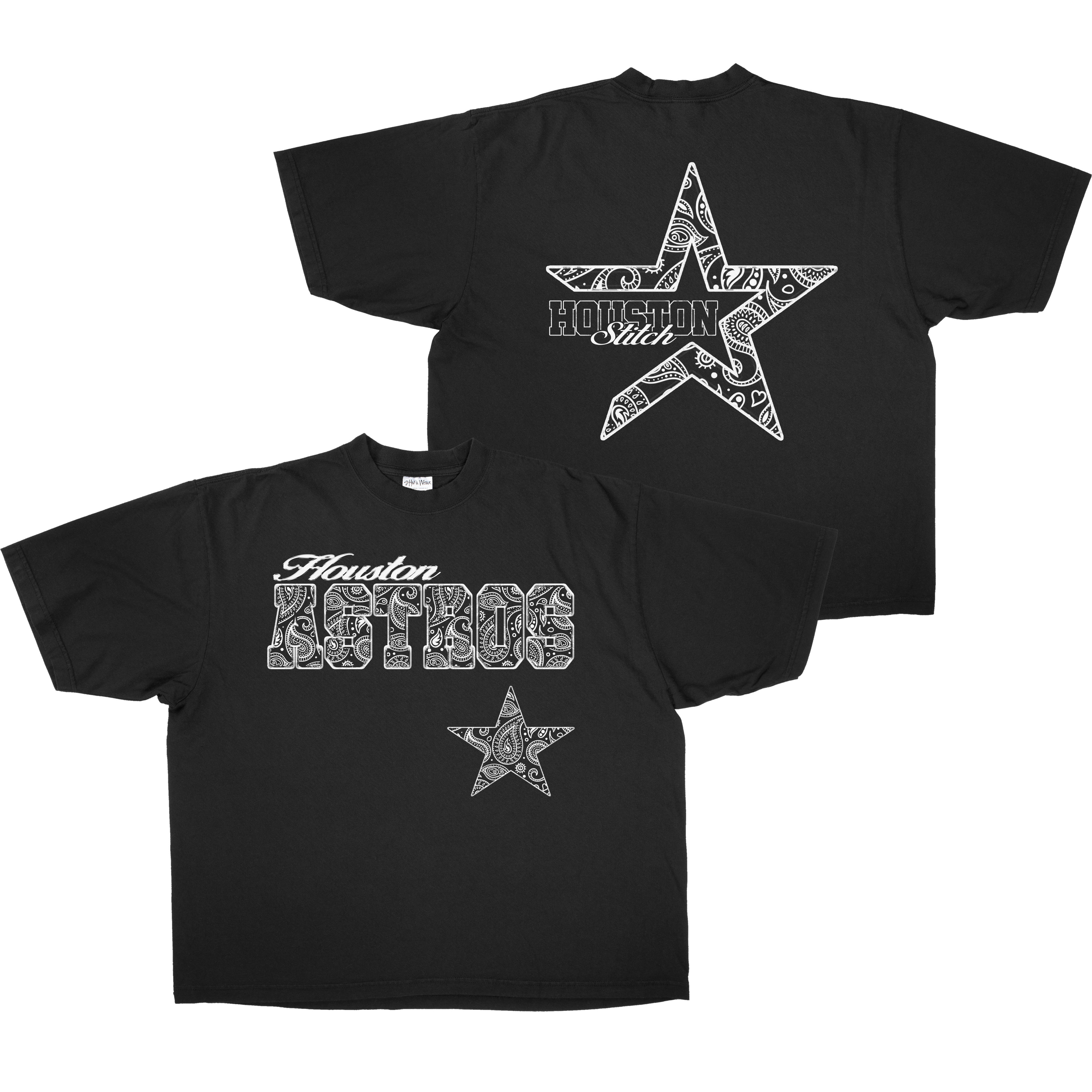 BLACK PAISLEY STROS STAR HEAVYWEIGHT SHAKAWEAR TEE – Stitch.Htx